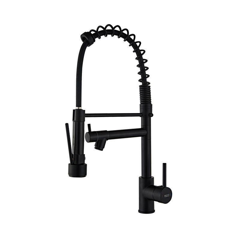2 Hole Black Spring Kitchen Faucet - Wuhuang Sanitary Ware